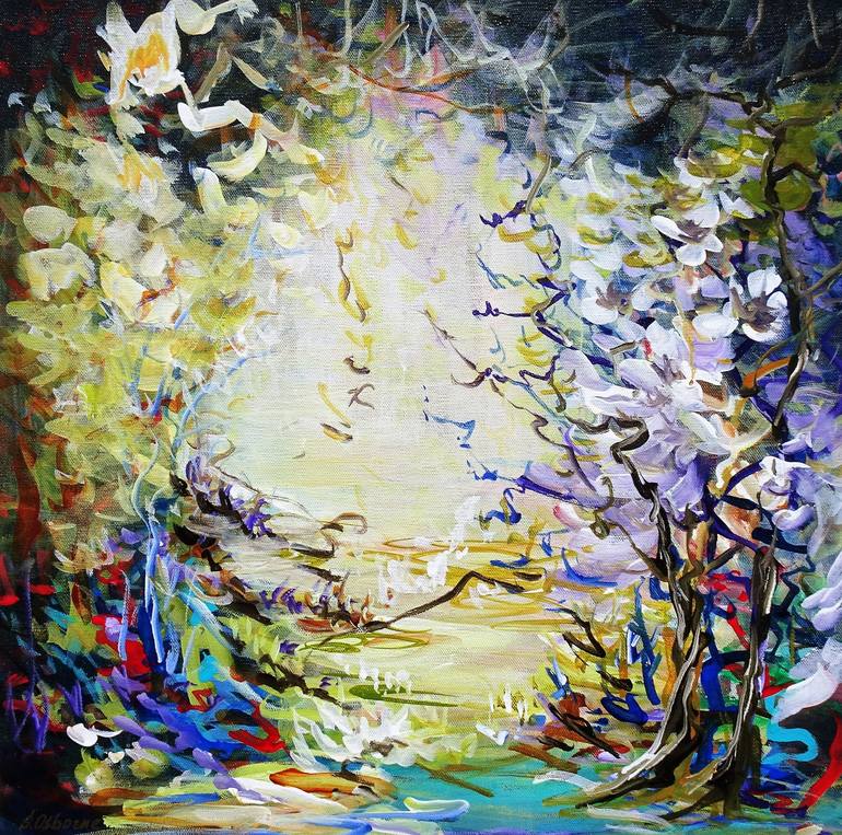 WATER LILY POND REFLECTIONS. Modern Impressionism inspired by Claude ...