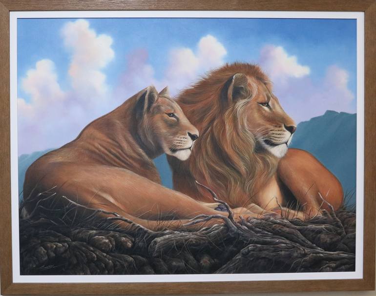African Lions Painting by Christopher Breheny | Saatchi Art