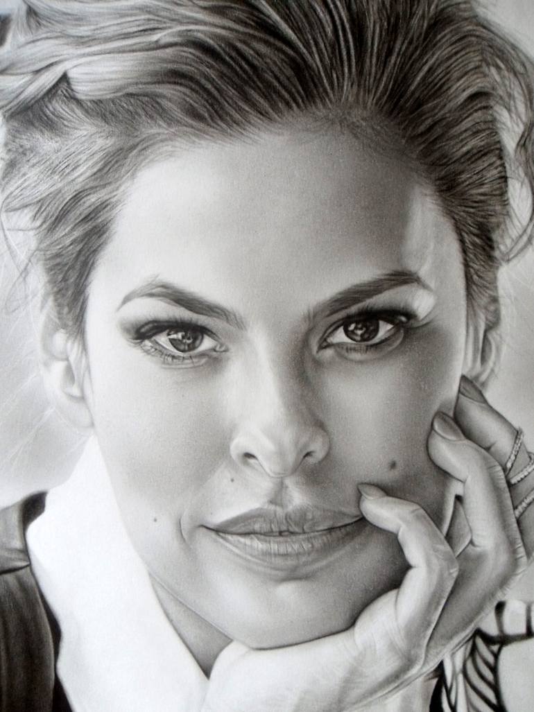 Eva Mendes Painting by Attila Paszternák | Saatchi Art
