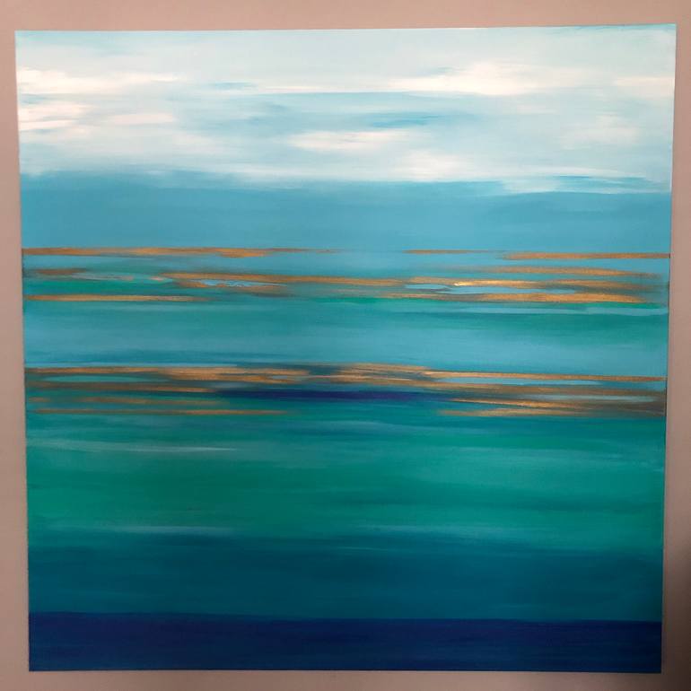 Ocean Grades of Blue Painting by Michael Cherry | Saatchi Art