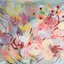 Afternoon sun - abstract floral painting, pastel shades Painting by ...