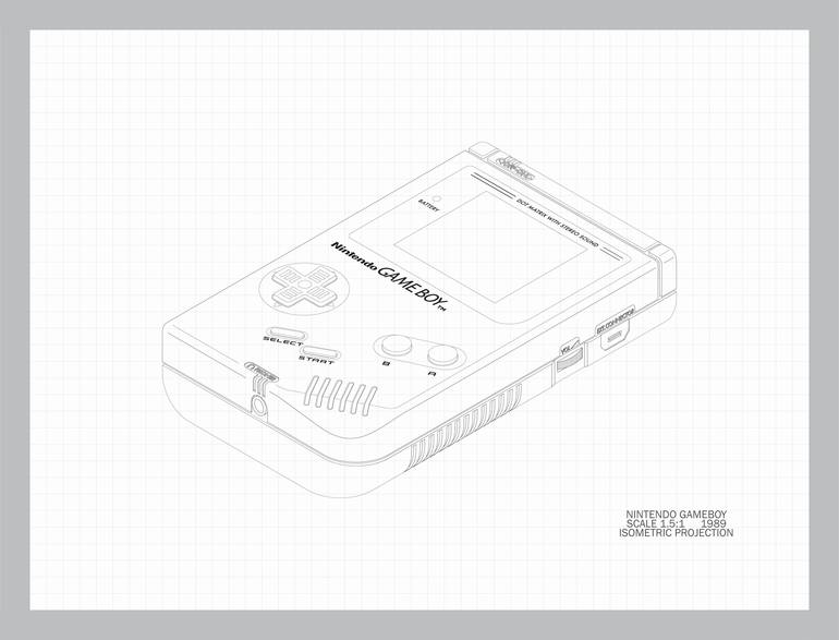 Nintendo Gameboy Mechanical Drawing Drawing by Allan Swart | Saatchi Art