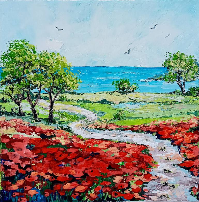The Road to the Sea Painting by Tania Kalinnik | Saatchi Art