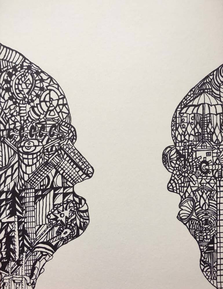 Internal Discussions Drawing by Brandon Butler | Saatchi Art