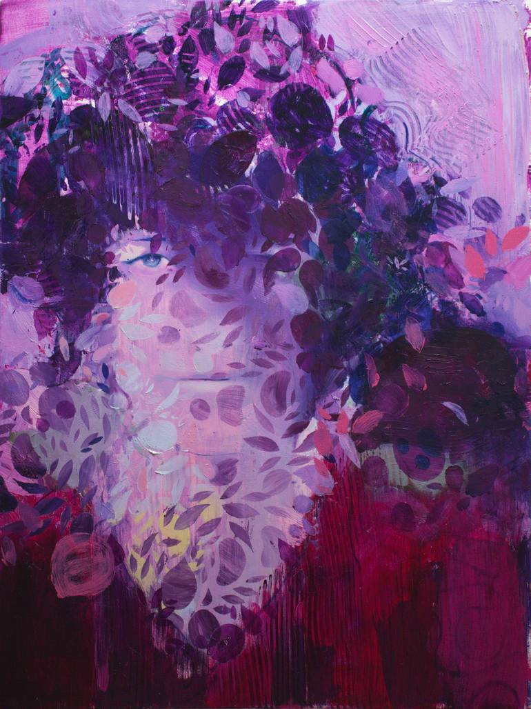 The Hermit 03 - An Introspective Abstract Portrait in Purple Painting ...