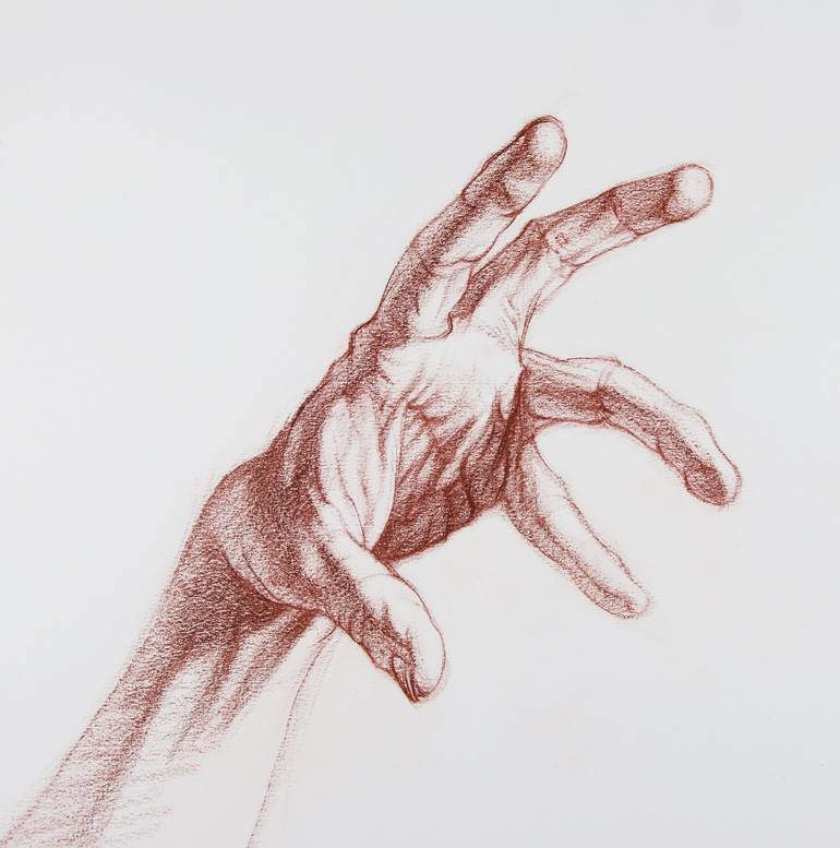 Hand in Red Drawing by Brent Eviston | Saatchi Art