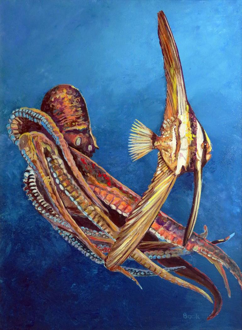 Octopus & Angel Painting by William Bock | Saatchi Art