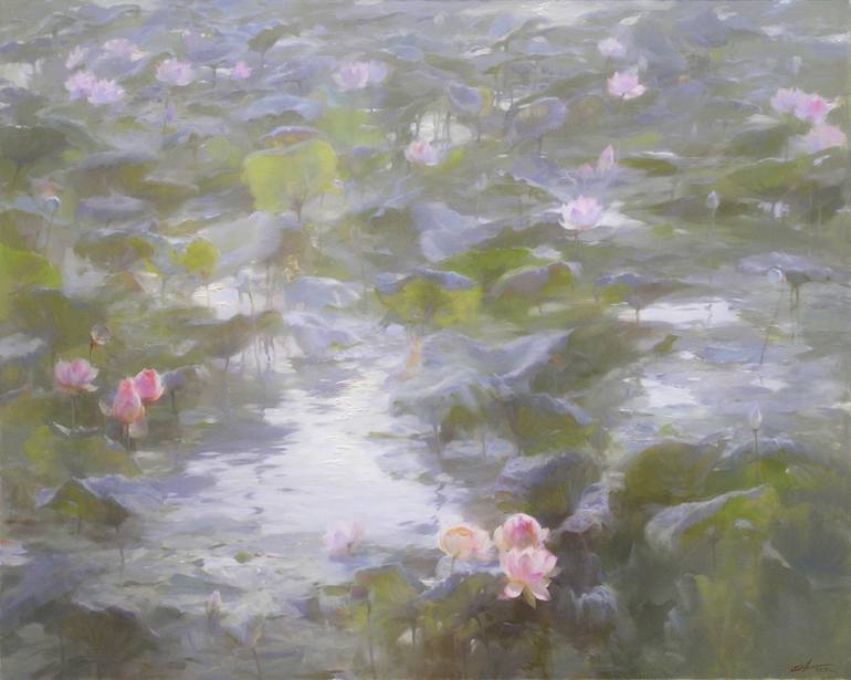 lotuses Painting by Sergey Polyakov | Saatchi Art
