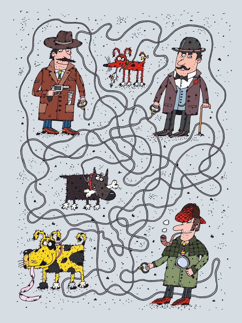 Detectives Drawing by Sergei Belozerov | Saatchi Art