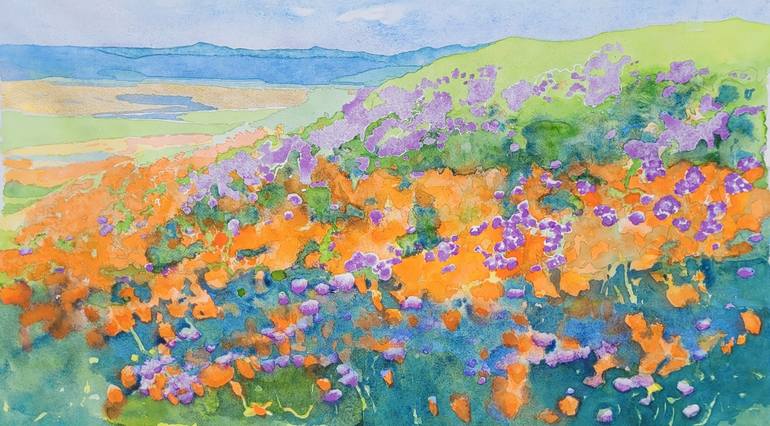 Poppies and Thistles Painting by John Meng-Frecker | Saatchi Art