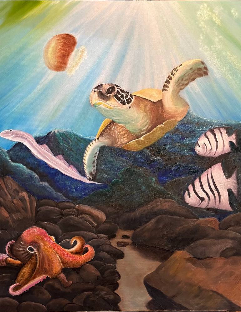 Undersea wonderland Painting by Jerry A Bigness Jr | Saatchi Art