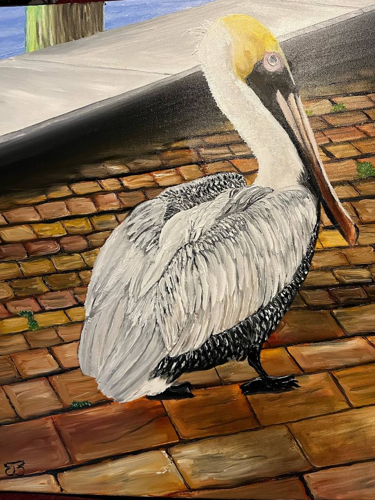 Strolling down the walkway Painting by Jerry A Bigness Jr | Saatchi Art