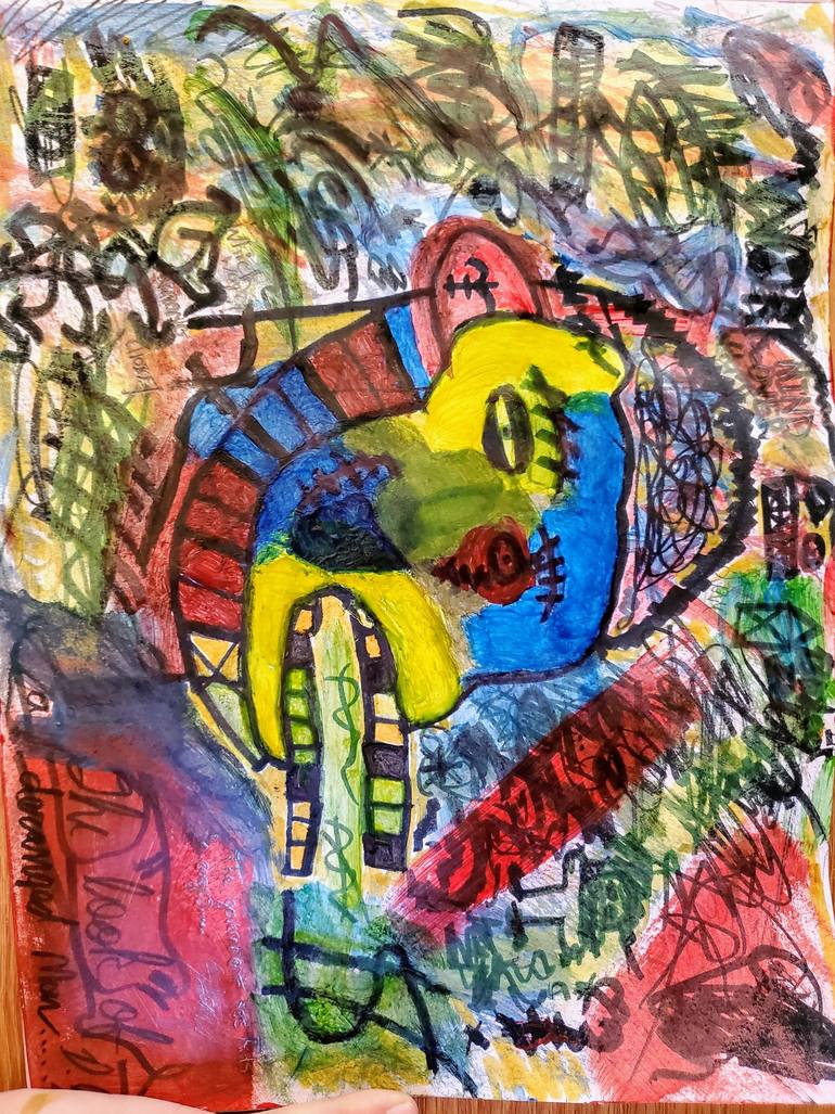 Crazy Head Portrait Painting by Daniel Jones | Saatchi Art