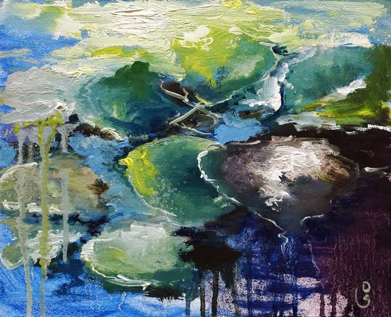 Remembering Monet abstract landscape Painting by Olga Sokolova ...