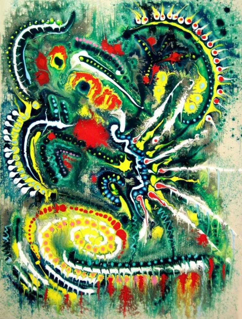 Foul Play in the Garden Painting by Roberto Polito | Saatchi Art