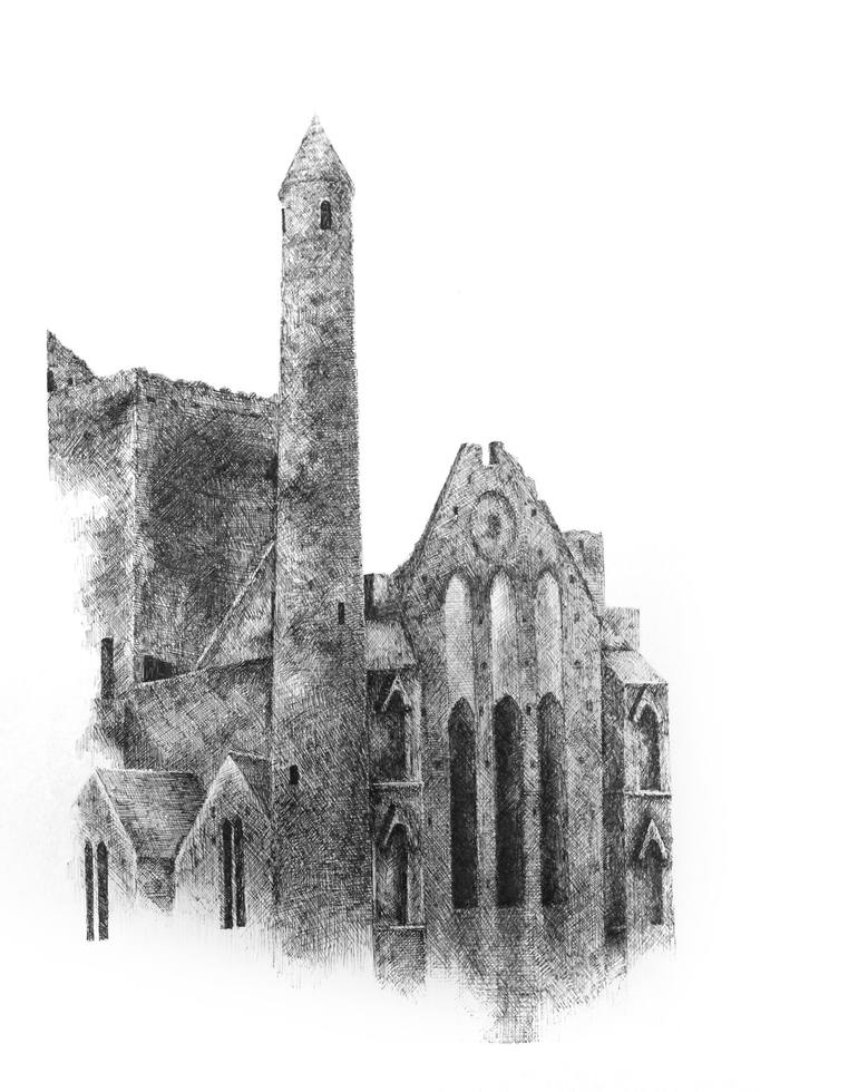 Rock of Cashel No.1 Drawing by Morgyn Crotts | Saatchi Art