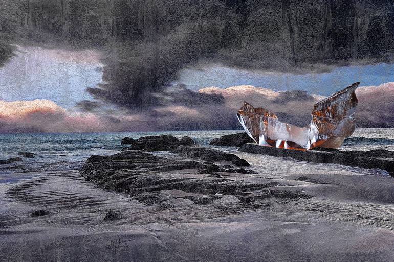 Metal and Ice Under Foreboding Sky Collage by David Mangin | Saatchi Art
