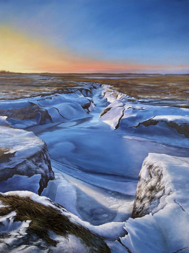 Ice Sheets Marsh Painting by Ethan Lima | Saatchi Art