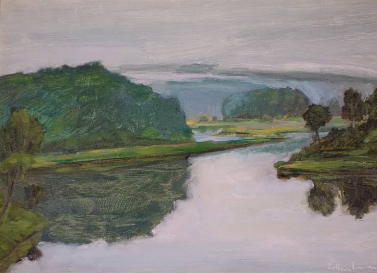 North Springfield Reservoir - Early Summer Morning Painting by Ethan ...