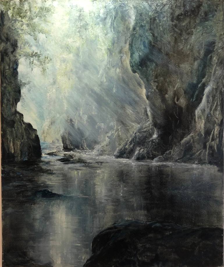 Grotto somewhere in peaceful Ukraine Painting by Elena Khokhryakova ...