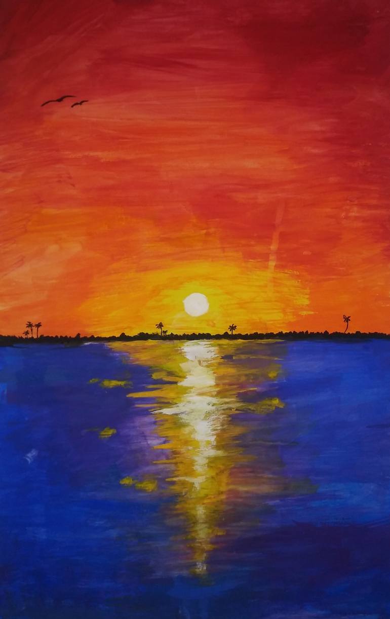 Red sky Painting by Andrea Sapp | Saatchi Art