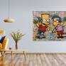 Bart & Milhouse with Money Street Art - The Simpsons Painting by Ekim ...