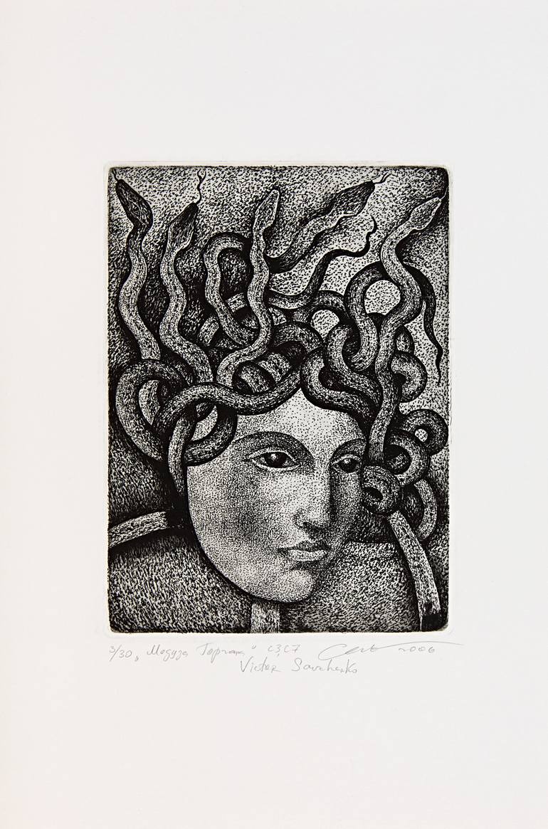 Medusa Gorgon - Limited Edition of 30 Printmaking by Victor Savchenko ...