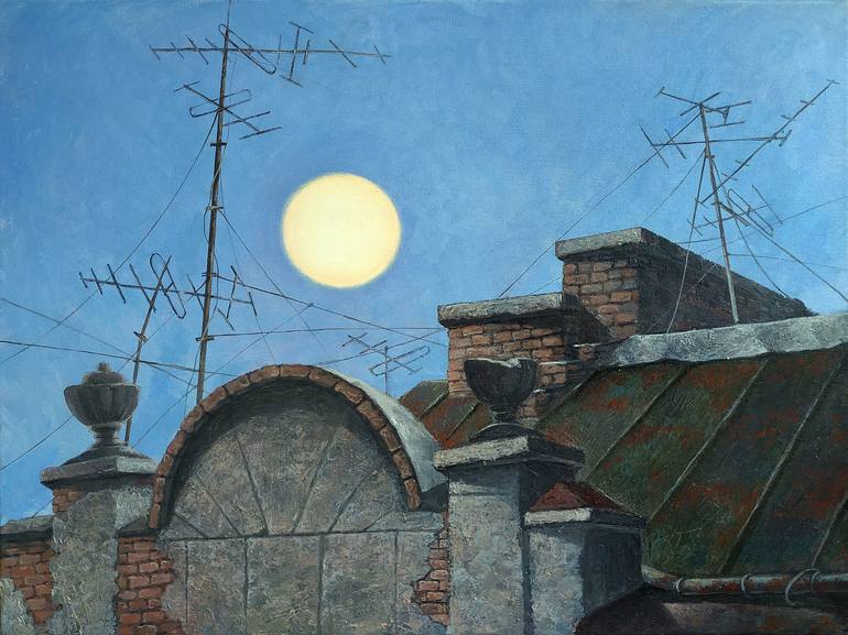 Super moon Painting by Olga Kvasha | Saatchi Art