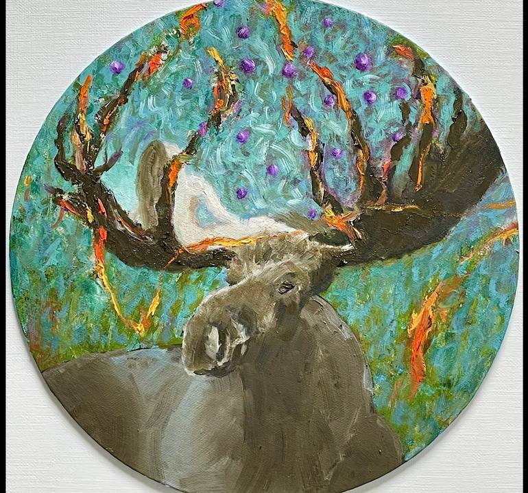 Moose & Eve Painting by Kyunghee Cho | Saatchi Art