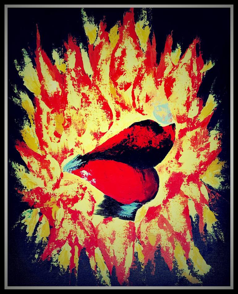 Lips on fire Painting by Jignesh RAVARIYA | Saatchi Art