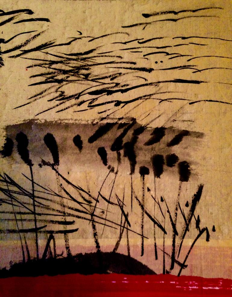 Grasses in Wind - Painting by Barbara Yunker | Saatchi Art