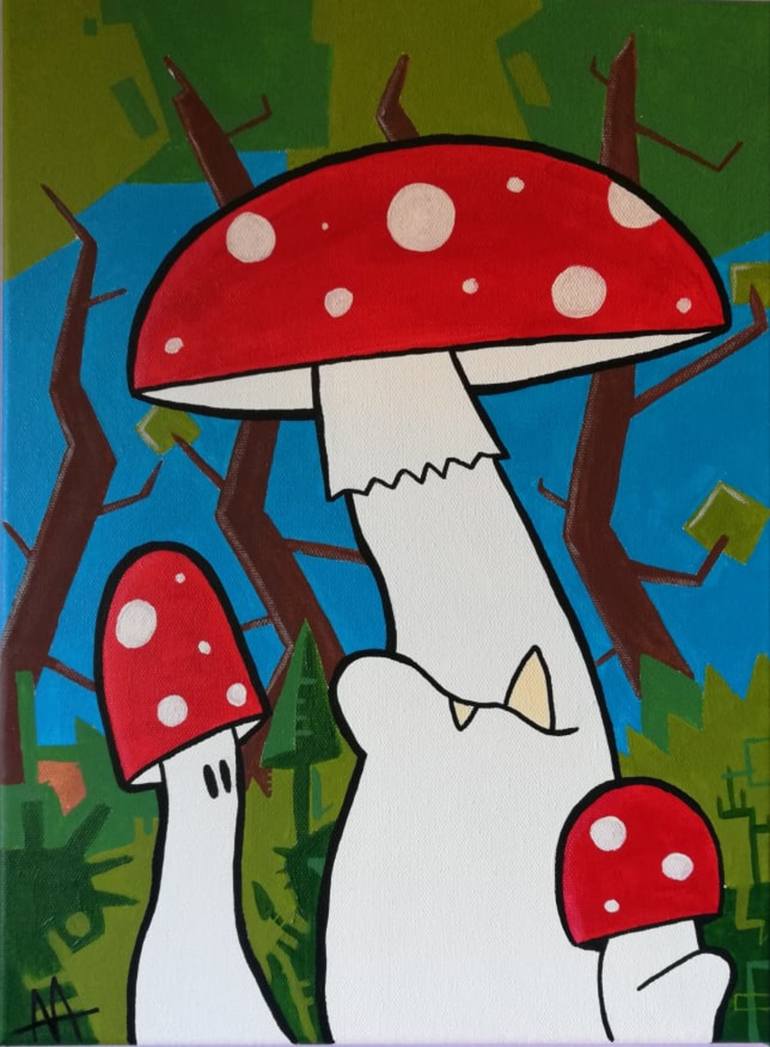 Amanita muscaria Painting by Andrea Aimone | Saatchi Art