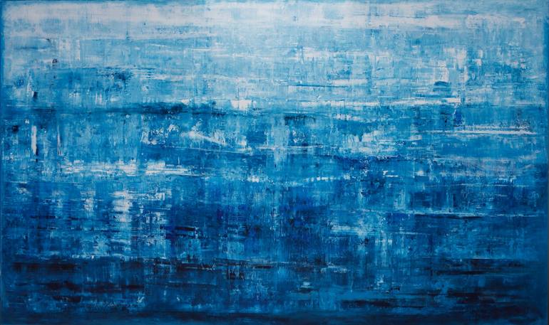 Blue abstract landscape. Painting by Kasia Bialasiewicz | Saatchi Art