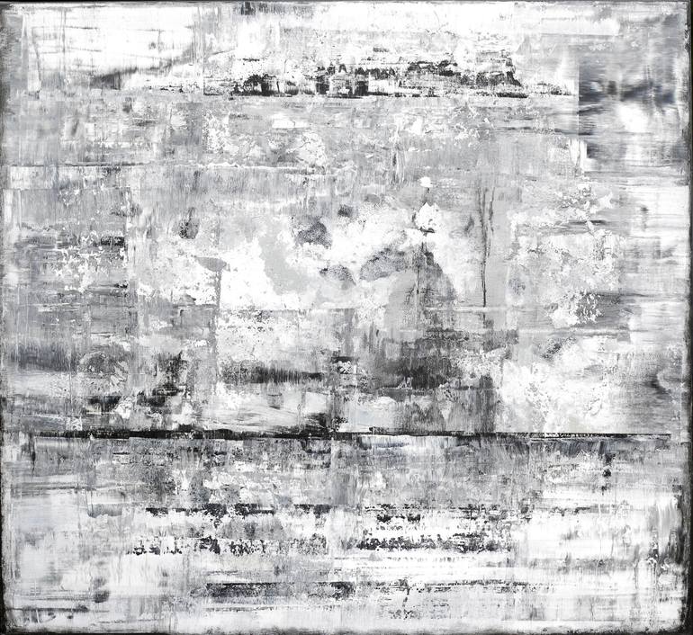 Abstract grey landscape. Painting by Kasia Bialasiewicz | Saatchi Art