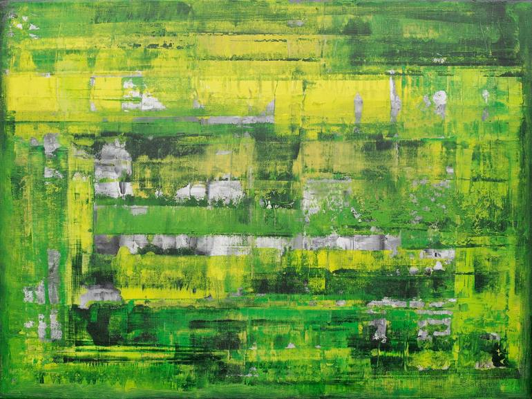 Green over grey Painting by Kasia Bialasiewicz | Saatchi Art