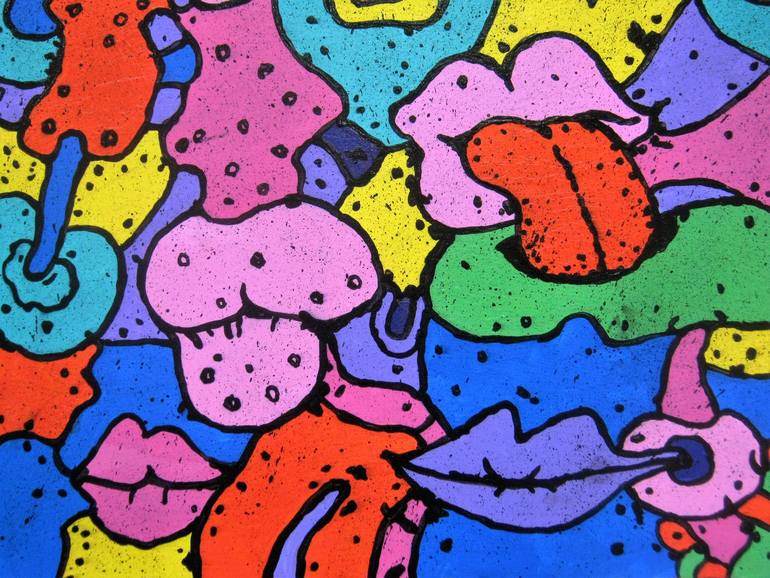 Hmm 2 Lips Painting by Loring Doyle | Saatchi Art