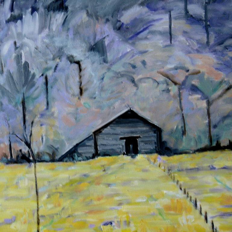Yellow and Grey Napa Painting by Carolyn Zaroff | Saatchi Art