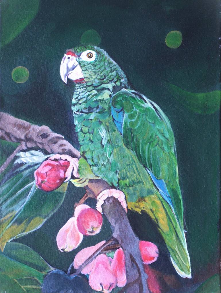 Cotorra Puertorriqueña: Tesoro del Bosque Painting by Melanie Oms ...