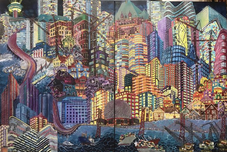 Vancouver’s Theory of Evolution Painting by David Vandy | Saatchi Art