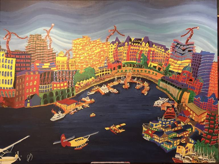 Sweet Victoria Harbour Painting by David Vandy | Saatchi Art