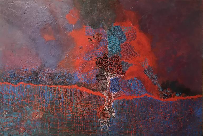 Fire of life Painting by David Vandy | Saatchi Art