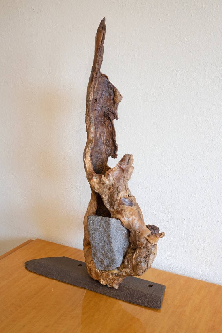 Oak decorative sculpture - In the embrace of wood Sculpture by Jozef ...