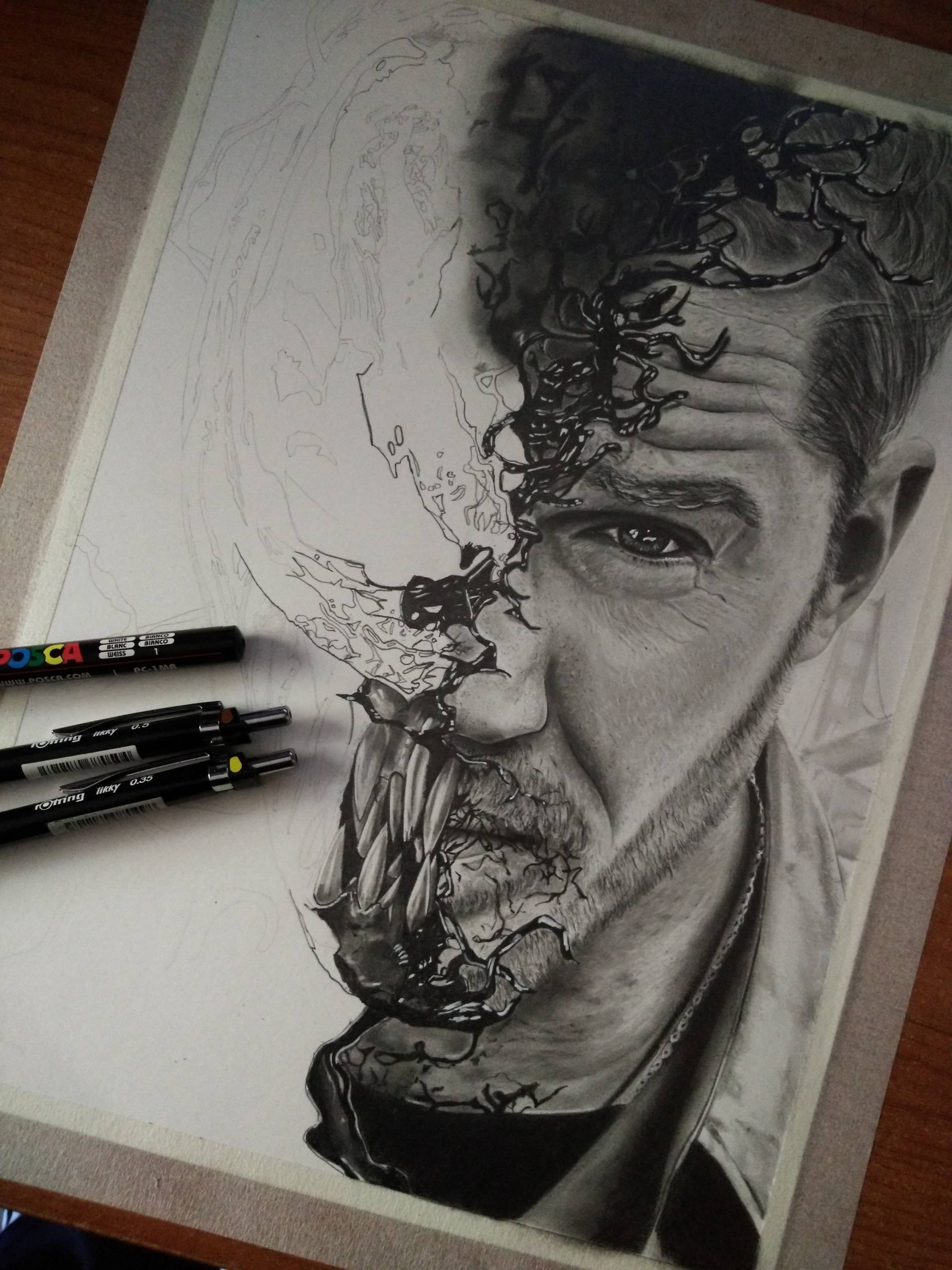 Venom Face Drawings In Pencil