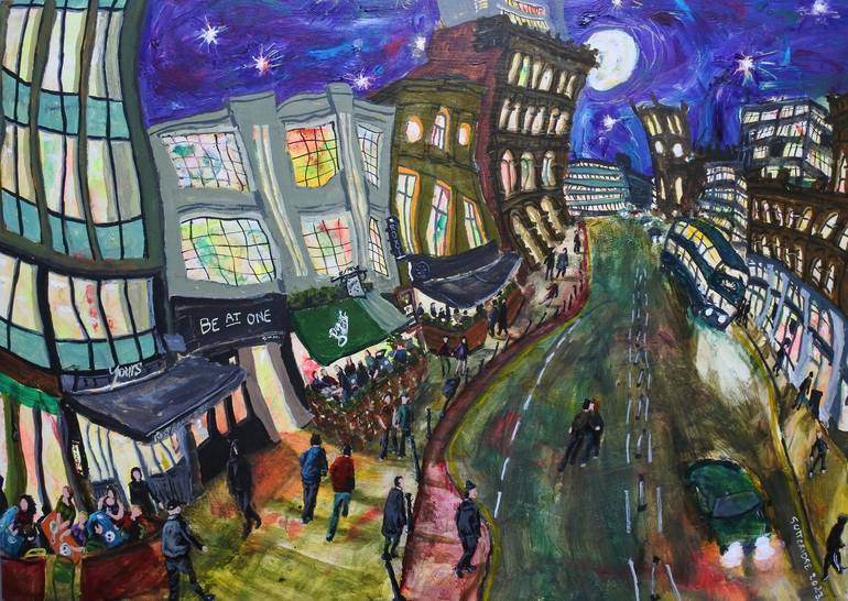 Bars on Deansgate No. 3 Painting by Michael Gutteridge | Saatchi Art ...