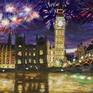 Fireworks Over the Houses of Parliament, Westminster, London Painting ...