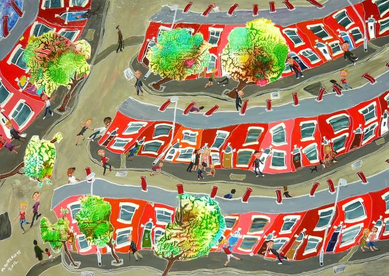 Terraced Houses No. 2 Painting by Michael Gutteridge | Saatchi Art