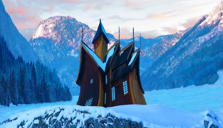 Blåtimen Painting by Andrew Fotheringham | Saatchi Art