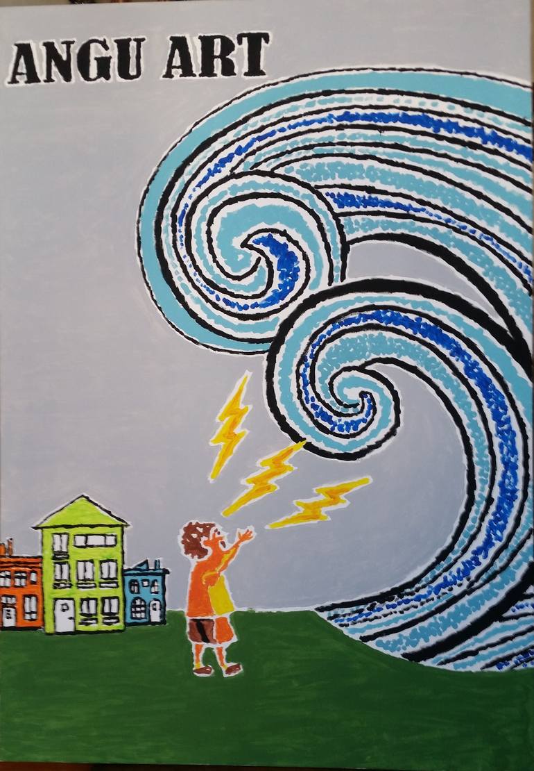 Flood Climate change Painting by Andrea Guarniero | Saatchi Art