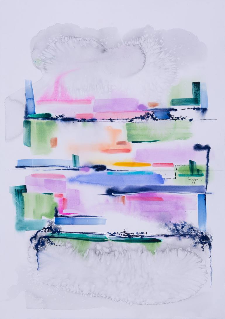 Urban Landscape Waterfront Painting by Letty Casazza | Saatchi Art