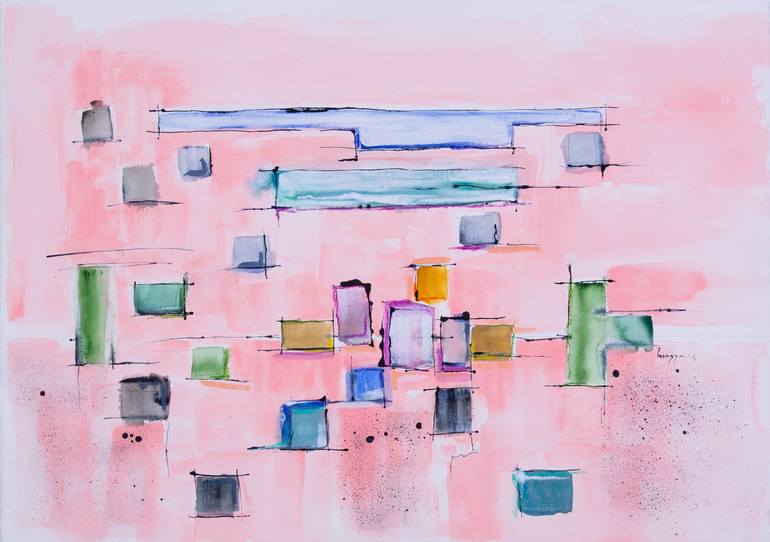 Urban Landscape Deconstructed 2 Painting by Letty Casazza | Saatchi Art